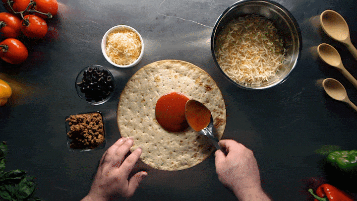 Creating the Ultimate Quesadilla Pizza Using Ultra Thin Crusts [VIDEO]